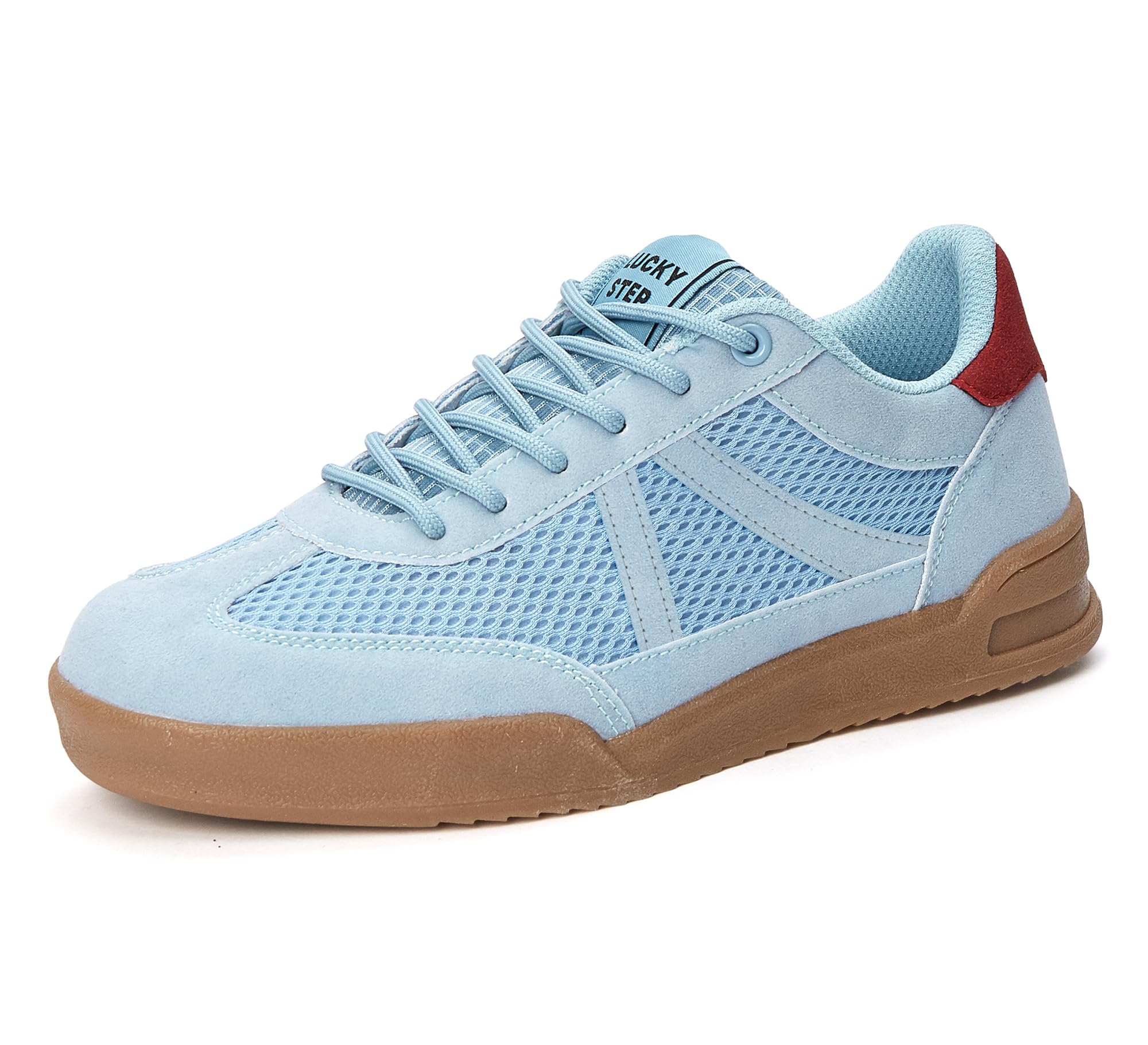 LUCKY STEP Women's Retro Fashion Sneakers Classic Mesh Gum Sole Tennis ...