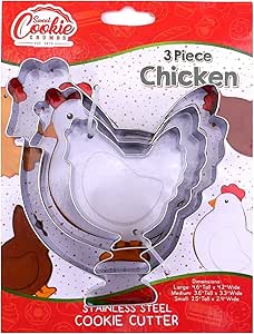Amazon.com: Chicken Cookie Cutter Set, 3 Piece, Stainless Steel: Home ...