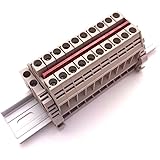 Dinkle Solar Combiner DK4N 10 Gang Box Connector DIN Rail Terminal Blocks, 10-22 AWG, 30 Amp ...