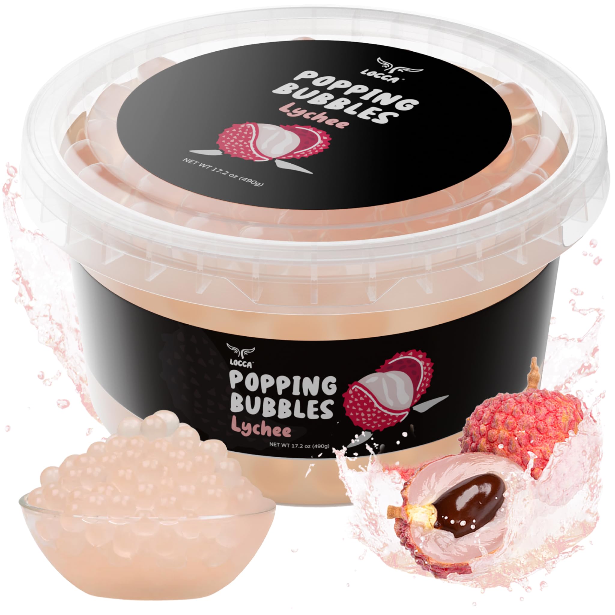 Mua Lychee Popping Boba Pearls, Premium Boba Popping Pearls with Real ...