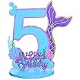 Amazon.com: Mermaid Birthday Number Sign Centerpiece for Girls Wooden ...