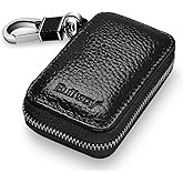 Amazon.com: Buffway Car Key Cover,Genuine Leather Car Smart Key Chain ...