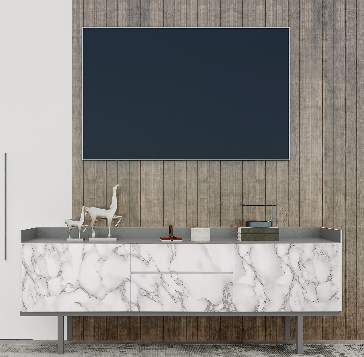 Mua VIOPVERY Dark White Marble Wallpaper Peel and Stick 15.7"x393"Wall ...