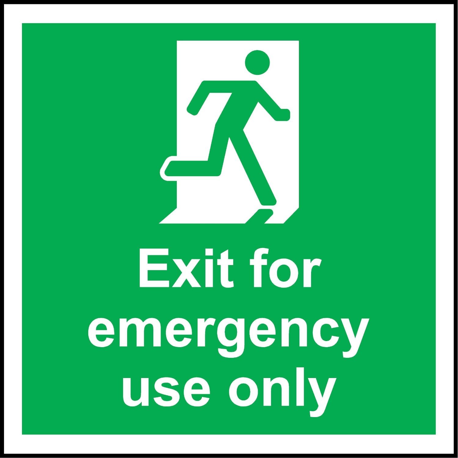 Exit For Emergency Use Only Safety sign - Self adhesive sticker 150mm x ...