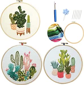 Amazon.com: Embroidery Starter Kits for Adults Beginners with Stamped ...