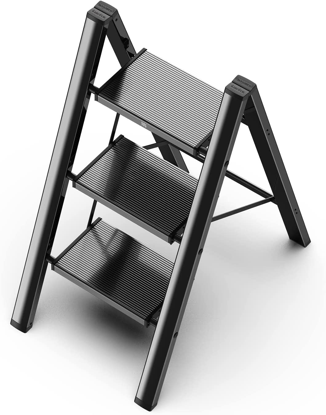 GameGem 2 Step Ladder, Aluminum Folding Step Stool with Anti-Slip ...