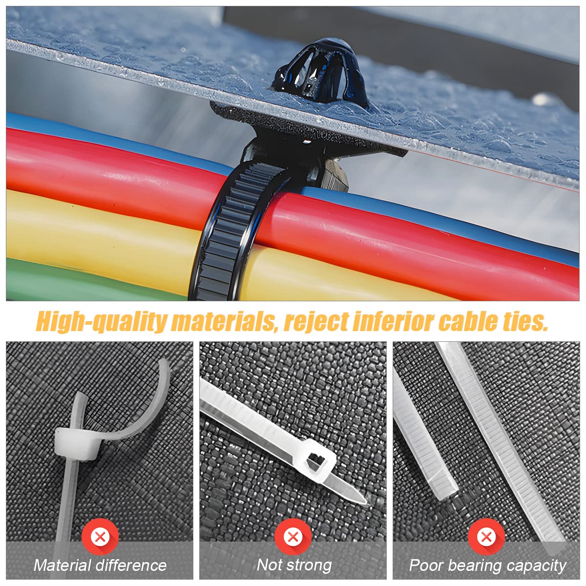 Mua 120PCS Car Push Mount Cable Zip Tie, Nylon Self Locking Cable Strap ...