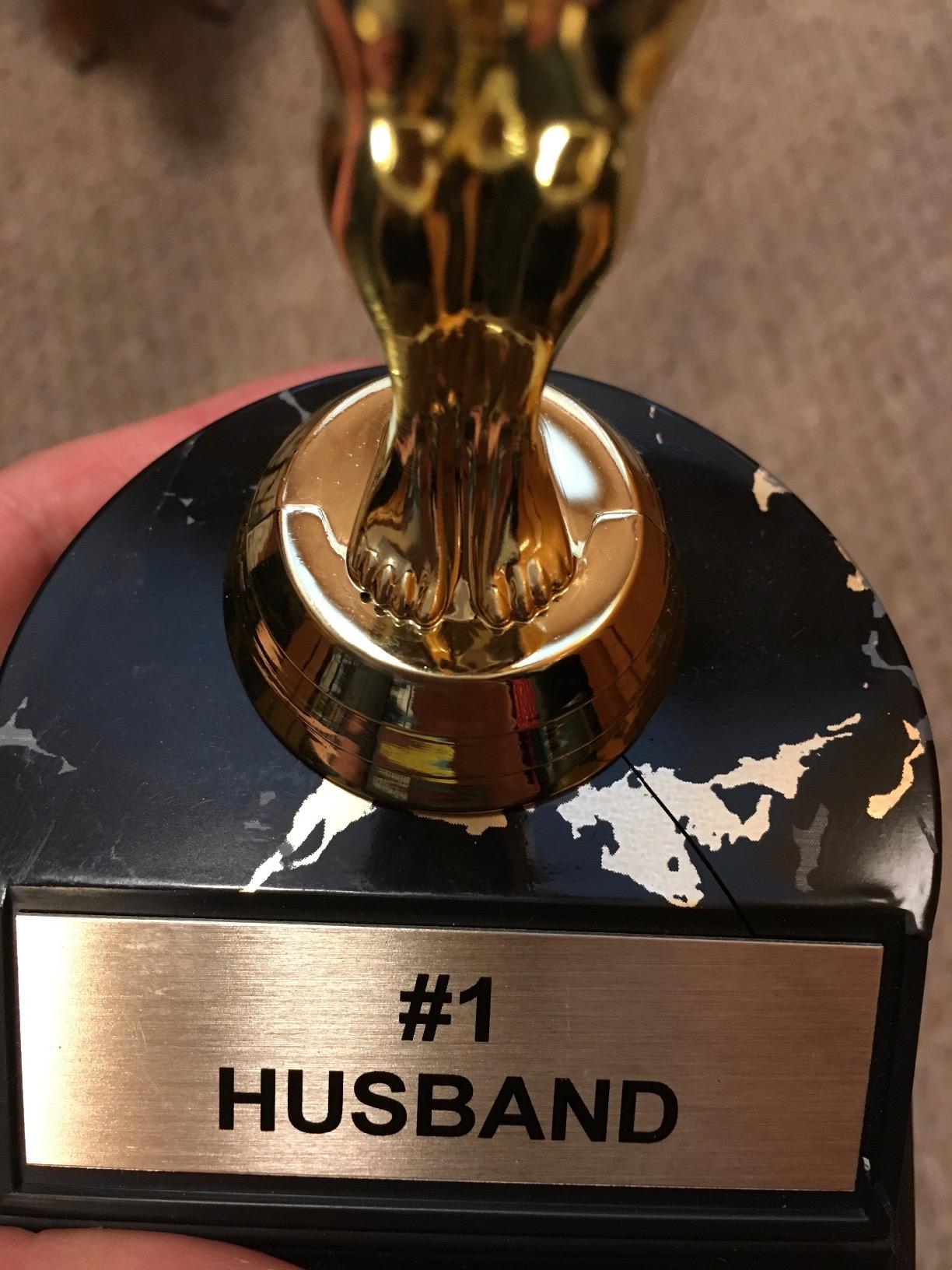 $4/mo - Finance Number 1 Husband Trophy Award 7" | Buy Now, Pay Later