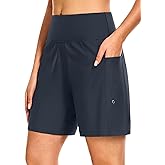 G Gradual Women's 7" Long Swim Board Shorts High Waisted Quick Dry ...