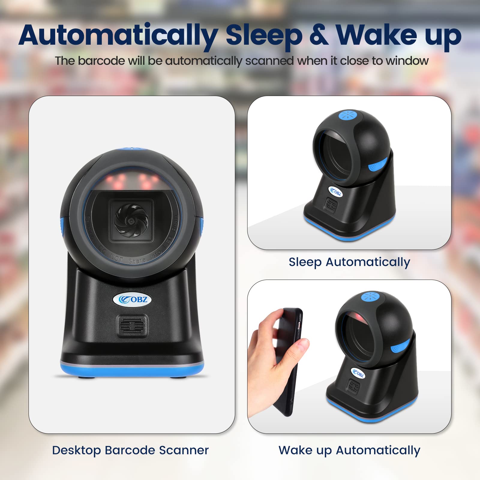 Mua OBZ 1D 2D QR Hands-Free Barcode Scanner, Omnidirectional Automatic ...