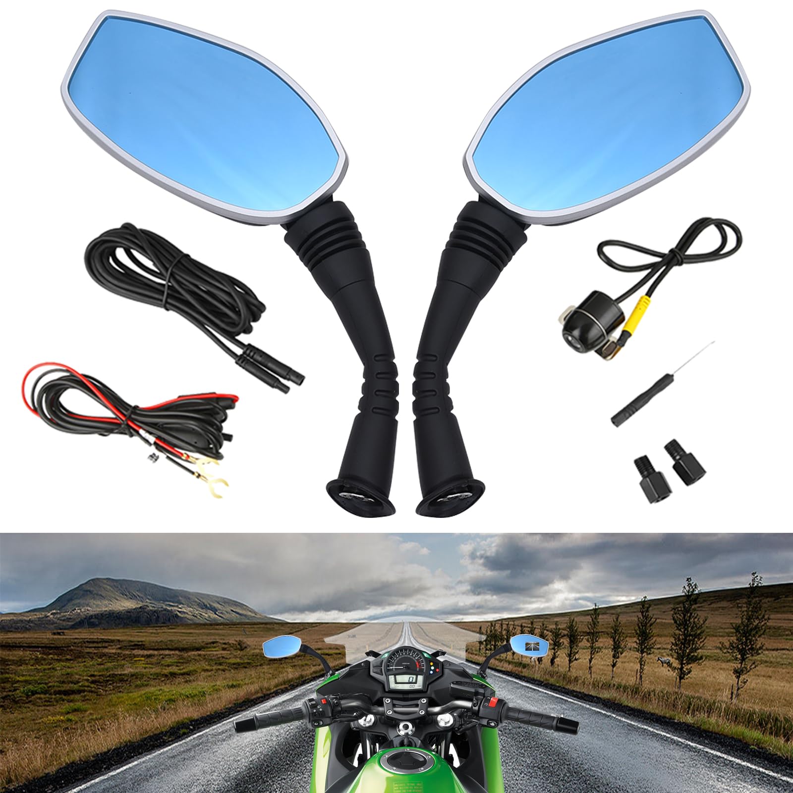 Geloo Motorcycle Dash Cam Front and Rear, Universal Motorcycle Rear ...