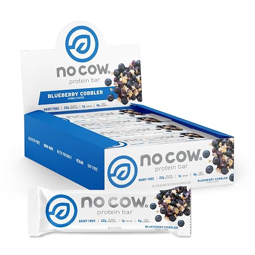 No Cow High Protein Bars, Blueberry Cobbler - Healthy Snacks, 20g Vegan ...