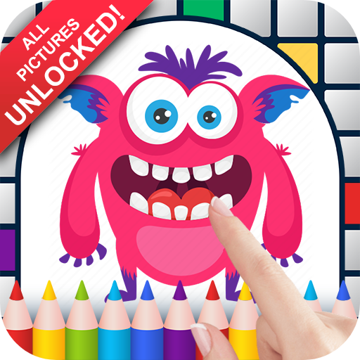 Cartoon Monsters Color by Number - No Ads Pixel Art Game - Coloring ...