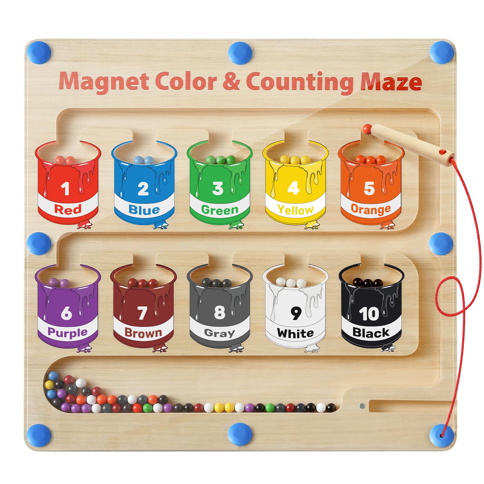 Mua BainGesk Magnetic Color and Number Maze, Wooden Magnet Puzzles ...