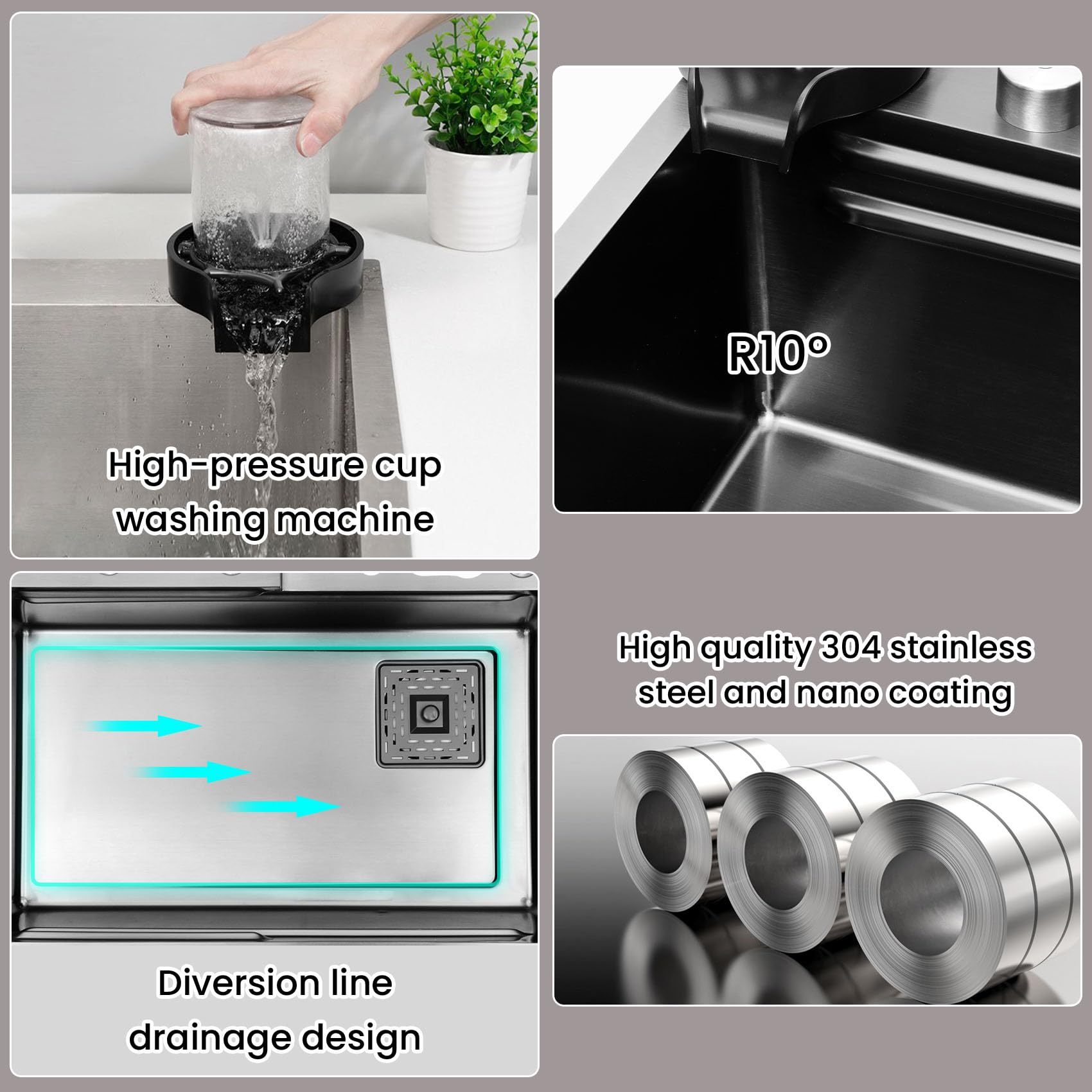 Mua Nano Kitchen Sink with Waterfall, SUS304 Stainless Steel Modern ...