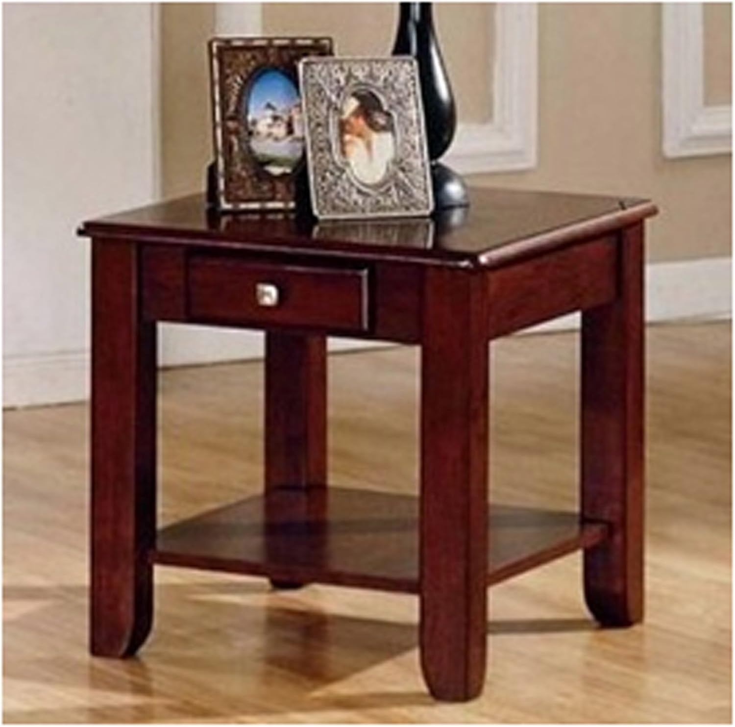 Amazon.com: Nelson Wood Cherry Color End Table W Drawer: Home & Kitchen