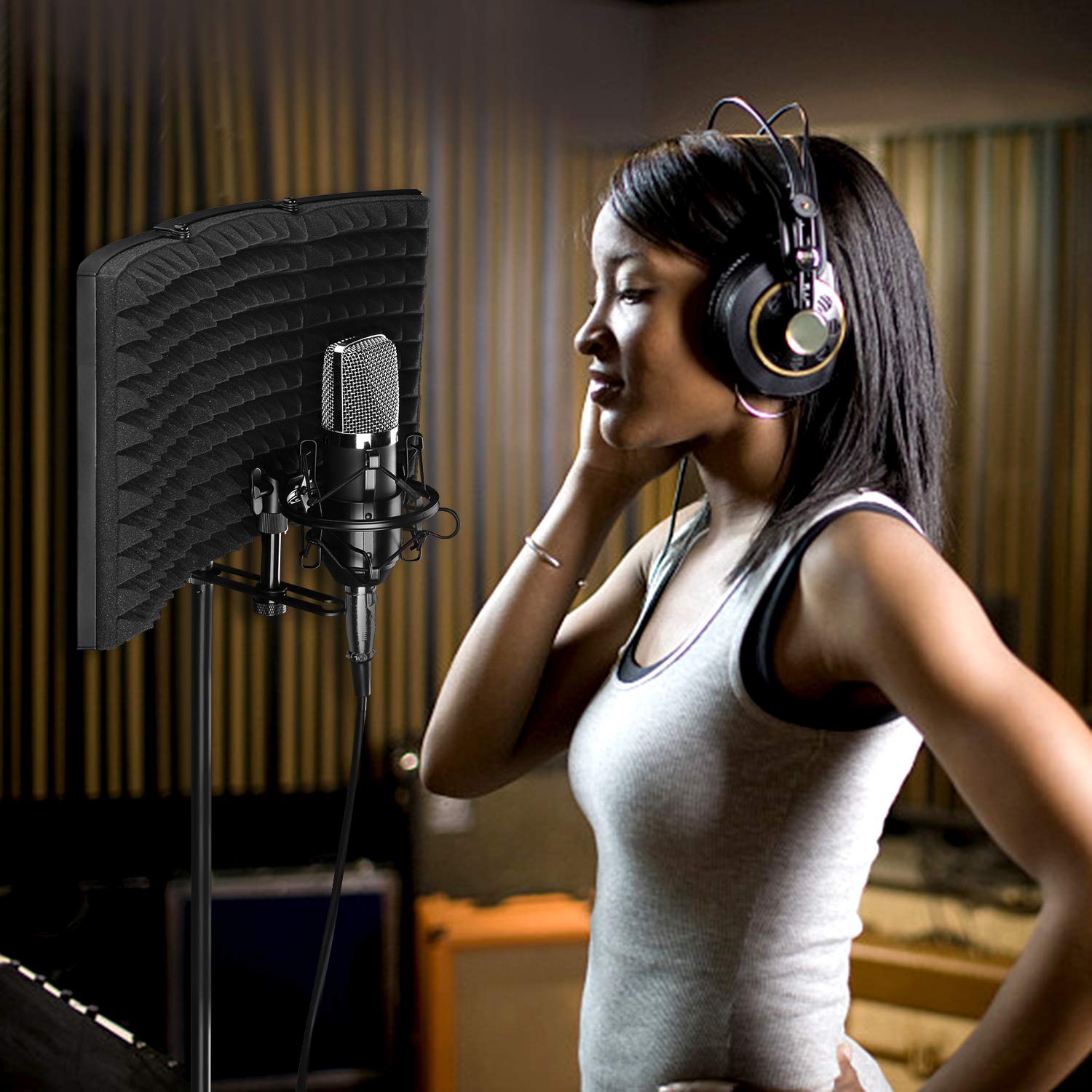 Electronics Foldable Adjustable Durable Studio Recording Microphone ...