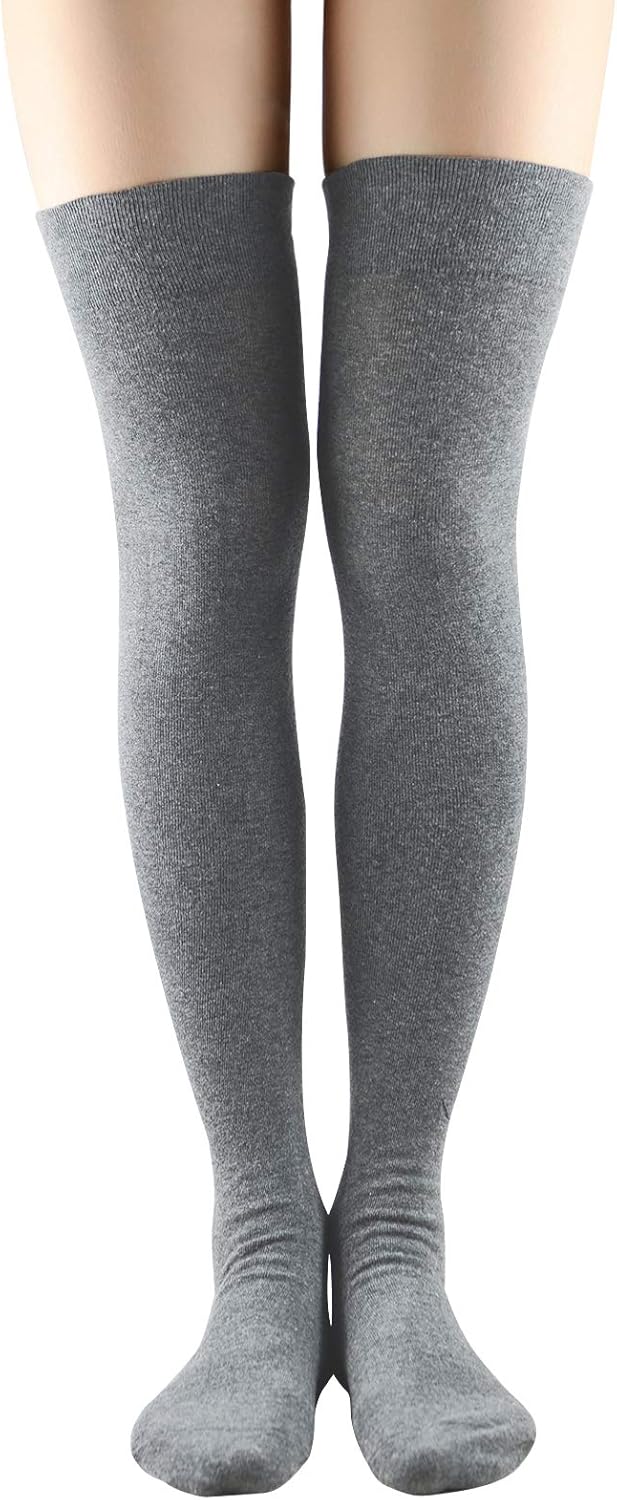 Women Non Slip Thigh High Socks Fashion Tube Stockings above Knee ...