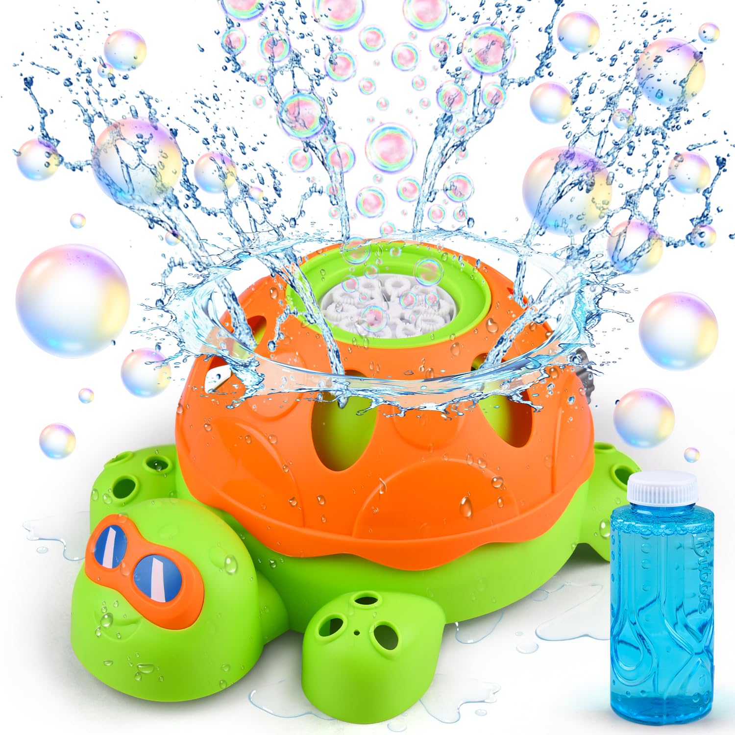 2 in 1 Sprinkler for Kids Summer Toys, Spinning Turtle & Bubble Water ...