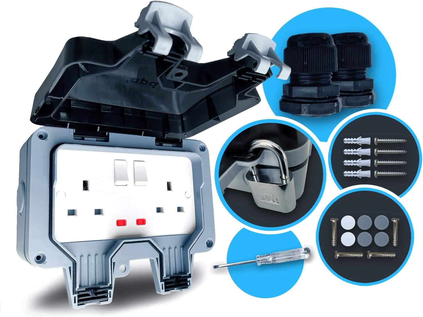 Outdoor Waterproof Double Plug Socket – Weatherproof Outdoor Socket ...