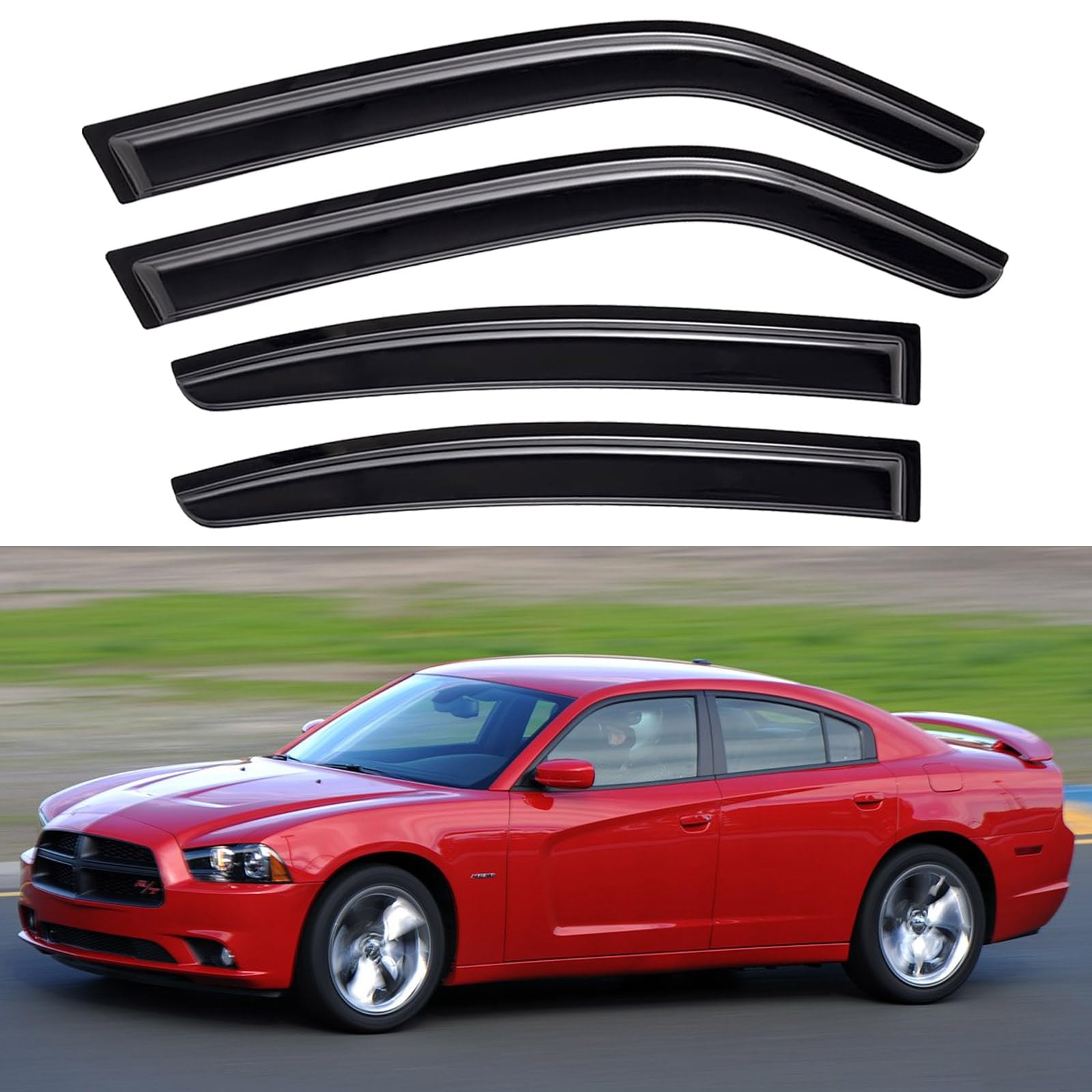 Window Visors Rain Guards Shield for 2006 2007 2008 2009 2010 Dodge ...