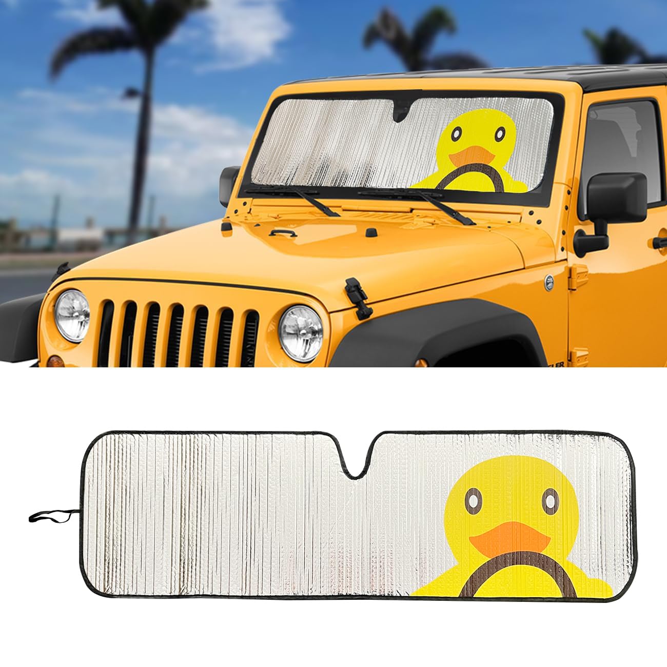 Windshield Sun Shade for Jeep Wrangler JK JKU JL JLU1997-2024,Window ...