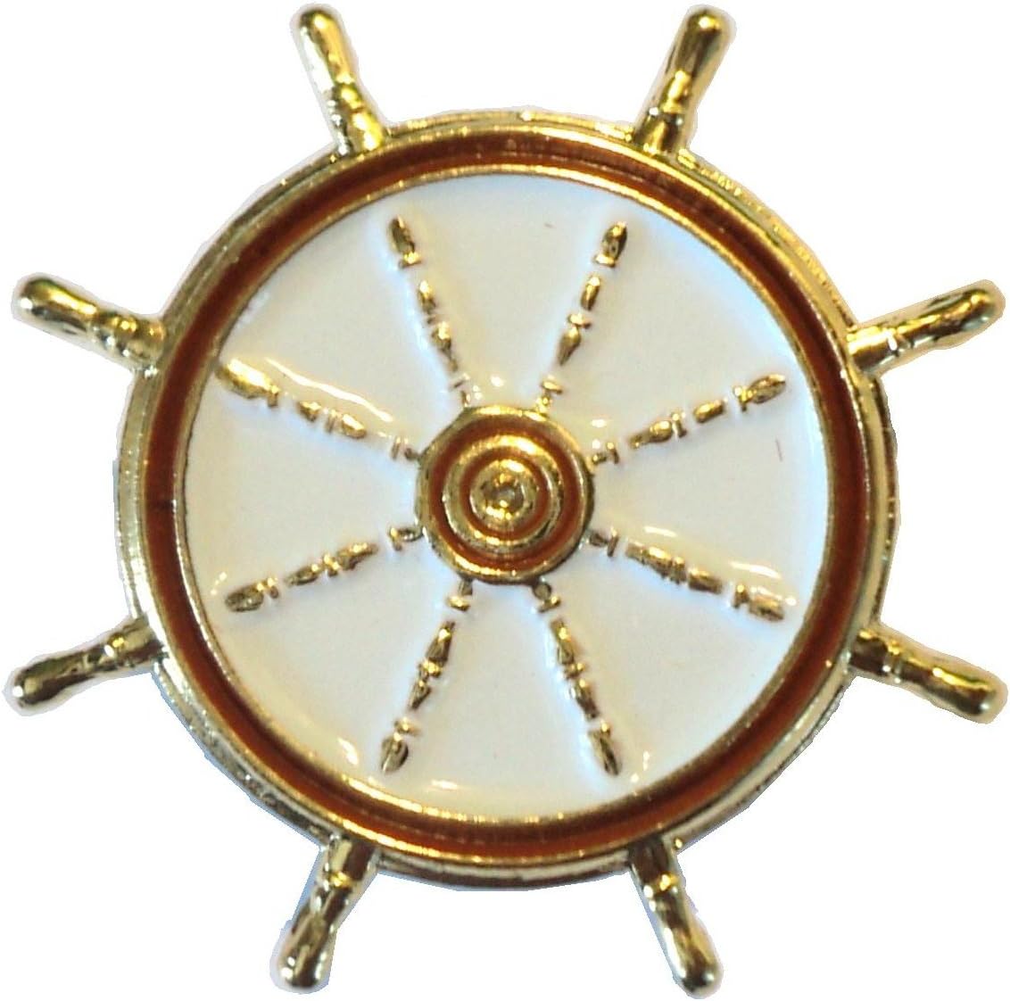 Ships Wheel Helm Metal Enamel Badge Lapel Pin or Brooch: Amazon.co.uk ...