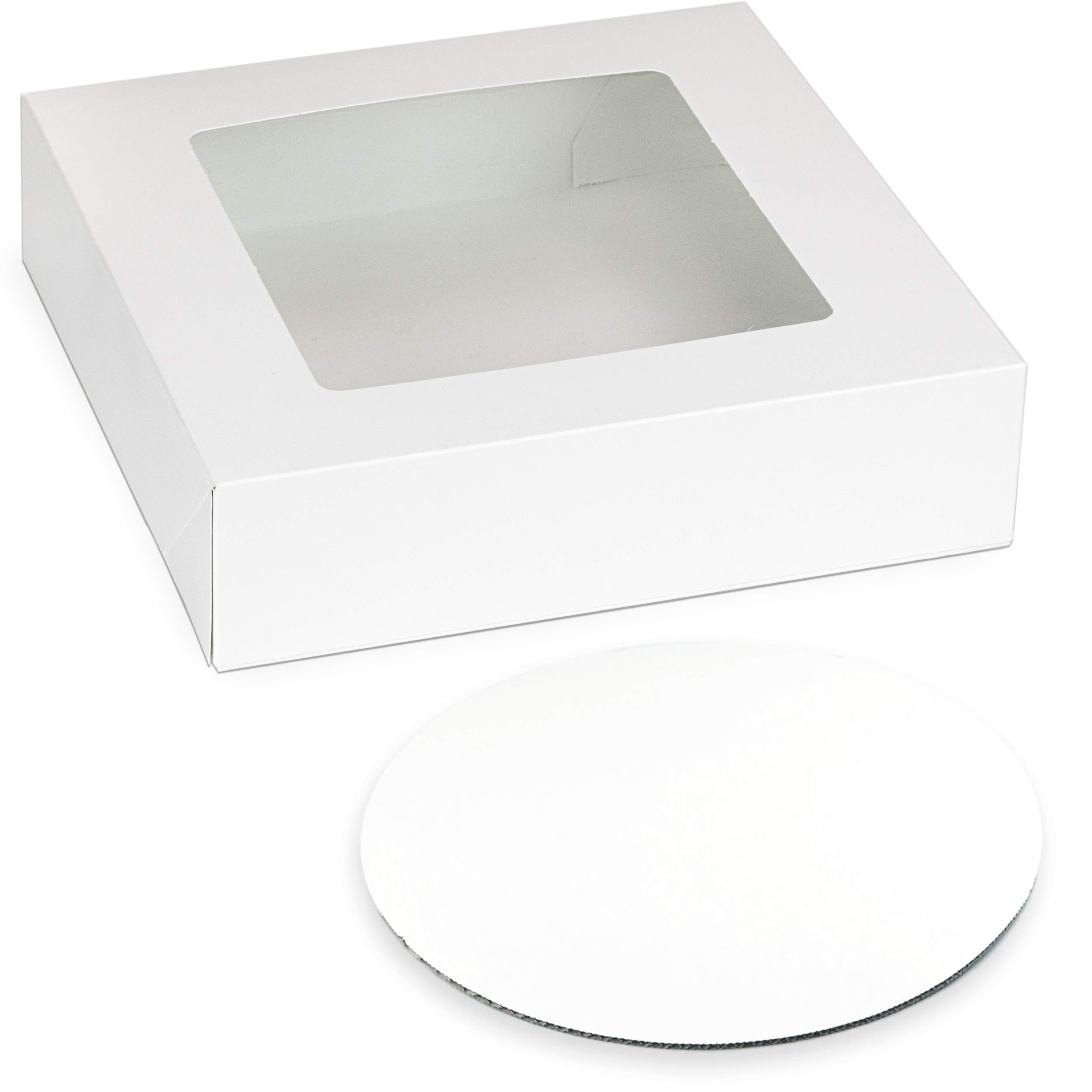 Buy [25 Sets] 10x10x2.5 White Pie Box With Window and 10 Inches White ...