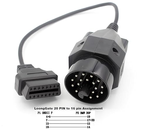 OBD 2 Cable Round Adapter 20 To 16 PIN Auto Car Diagnostic Connector ...
