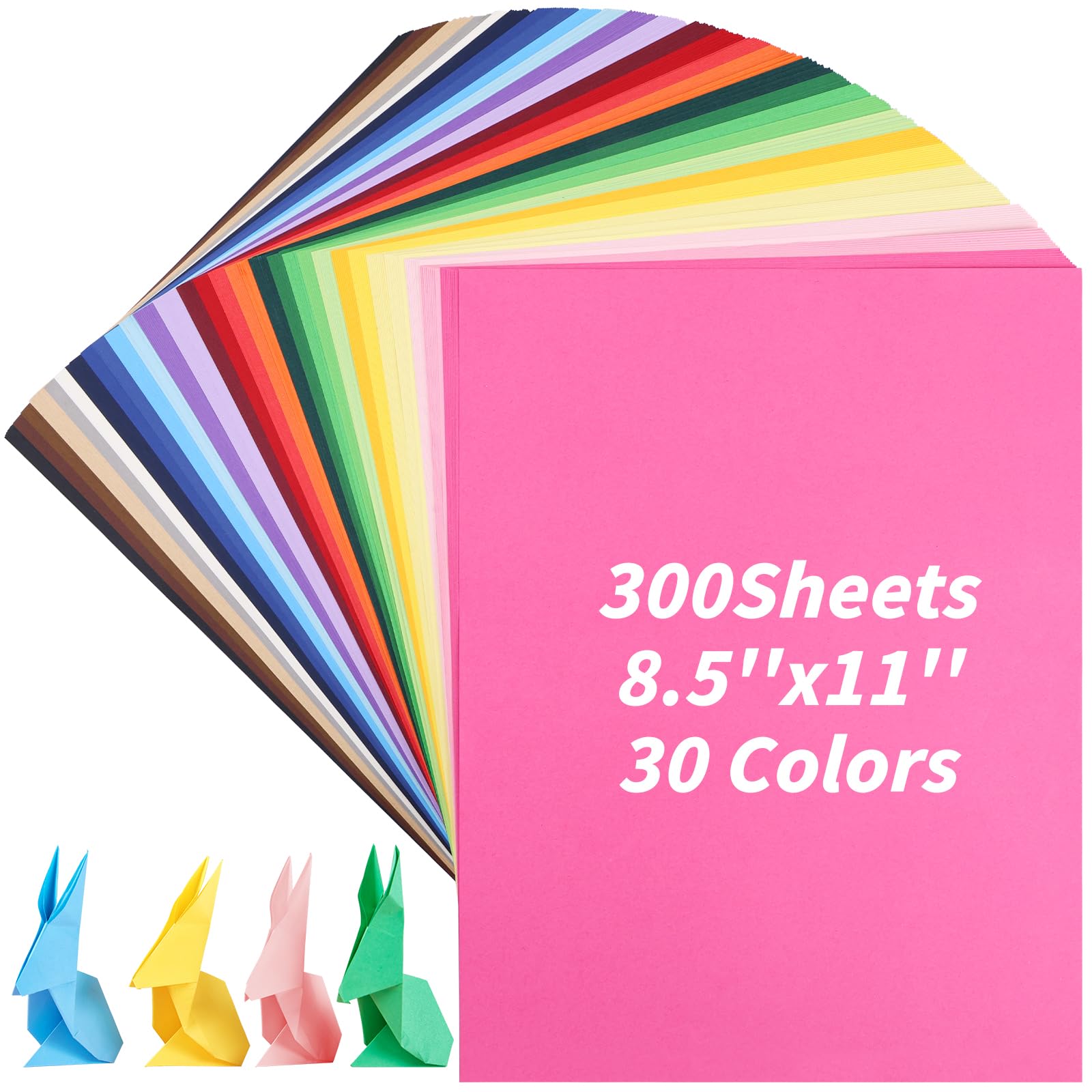 8.5” x 11” Colored Cardstock Bulk, 300 sheets Cardstock Paper Set, 30 ...