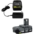 Amazon.com: Ryobi P118B 18V Battery Charger and Ryobi P189 18V 1.5 Ah ...