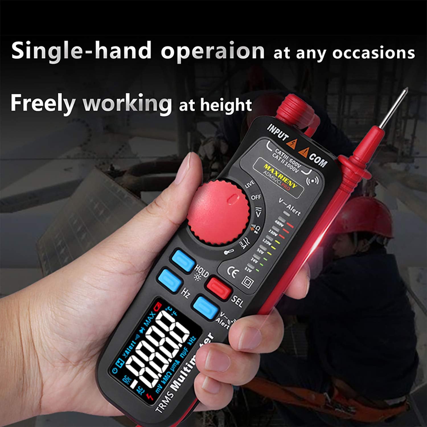 Maxrieny Professional Multimeter Digital Voltage Tester Color Display ...