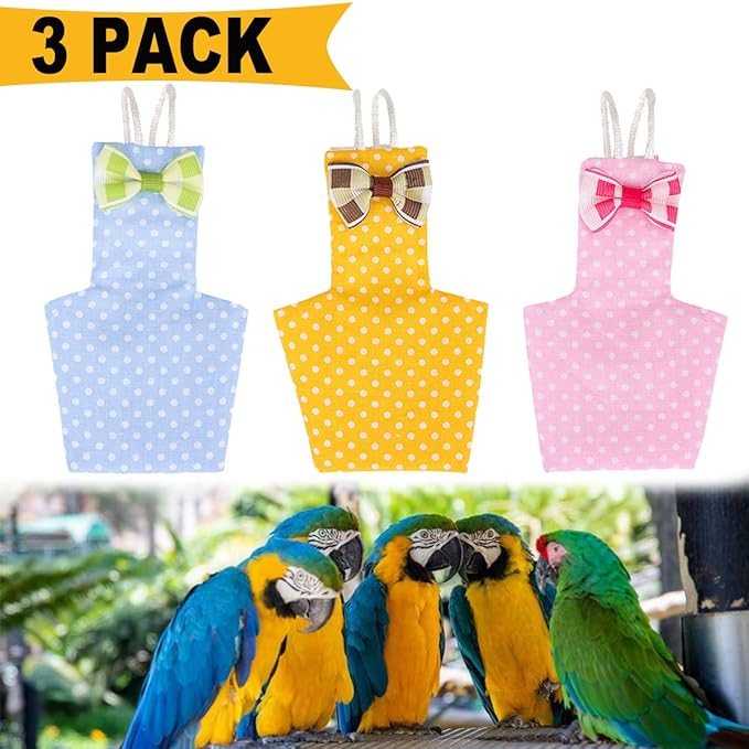 Buy 3 Pack Bird Diaper, Washable Breathable Parrots Nappies, Soft Birds ...