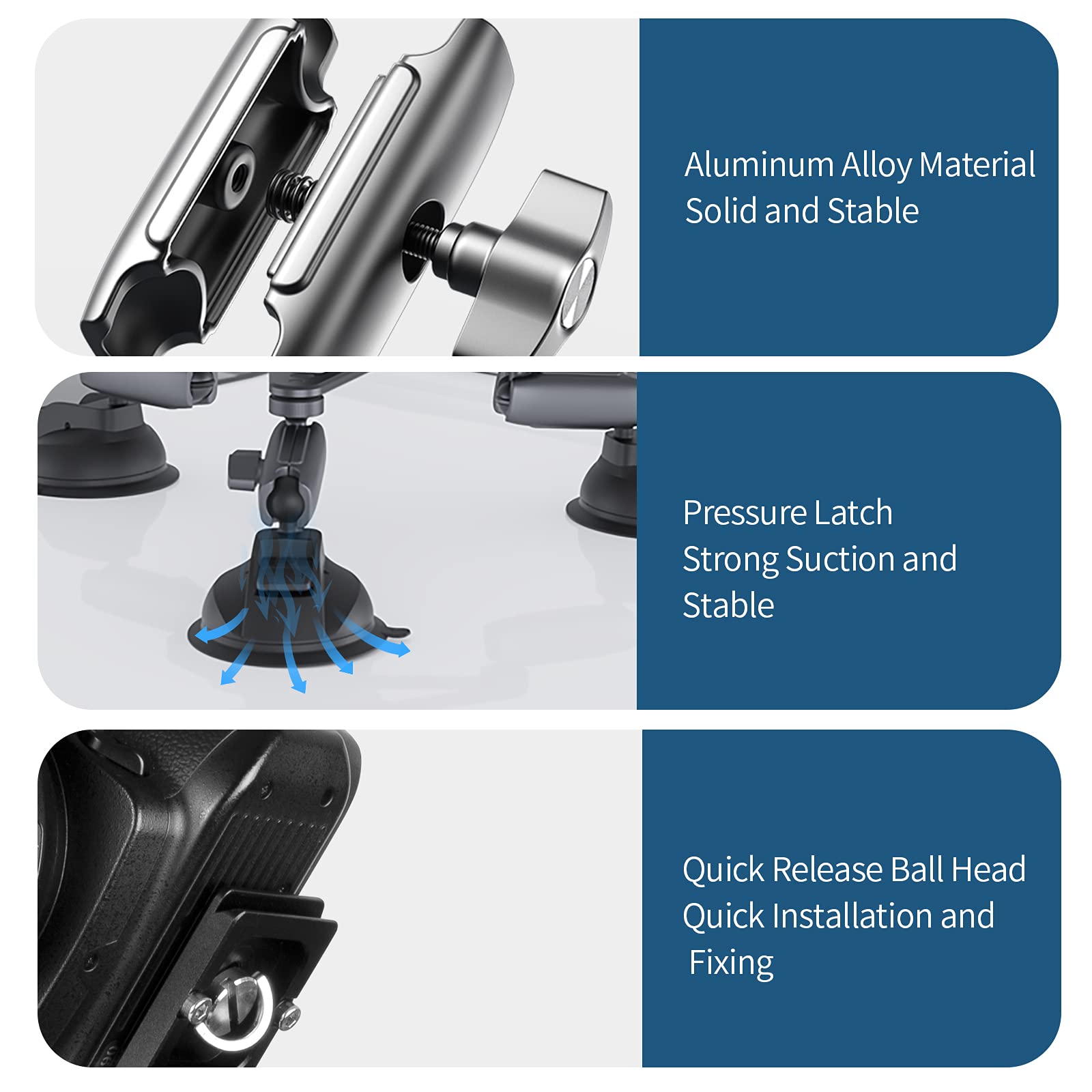 Mua Triple Suction Cup Car Mount Heavy Duty Tripod with 360 Ball Head ...