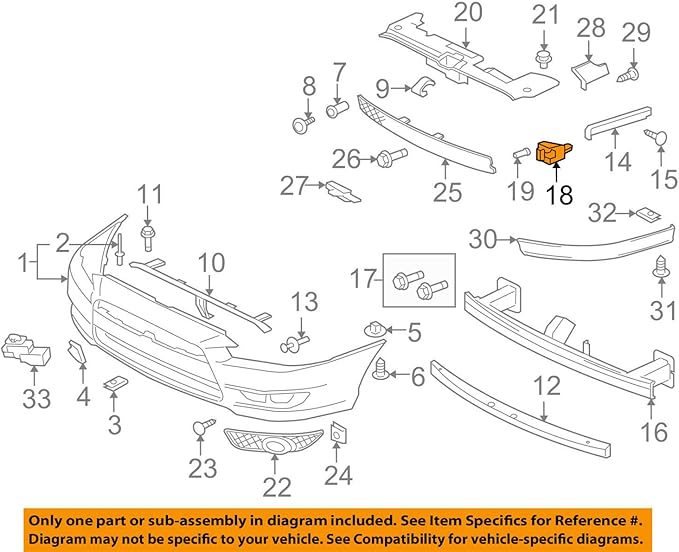 Amazon.com: MITSUBISHI 6400A852 GENUINE OEM FACTORY ORIGINAL BUMPER ...