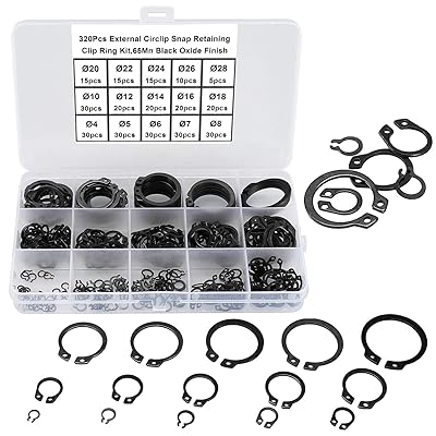 Buy HanTof 320Pcs 15 Sizes 65Mn Steel External Circlip Snap Retaining ...