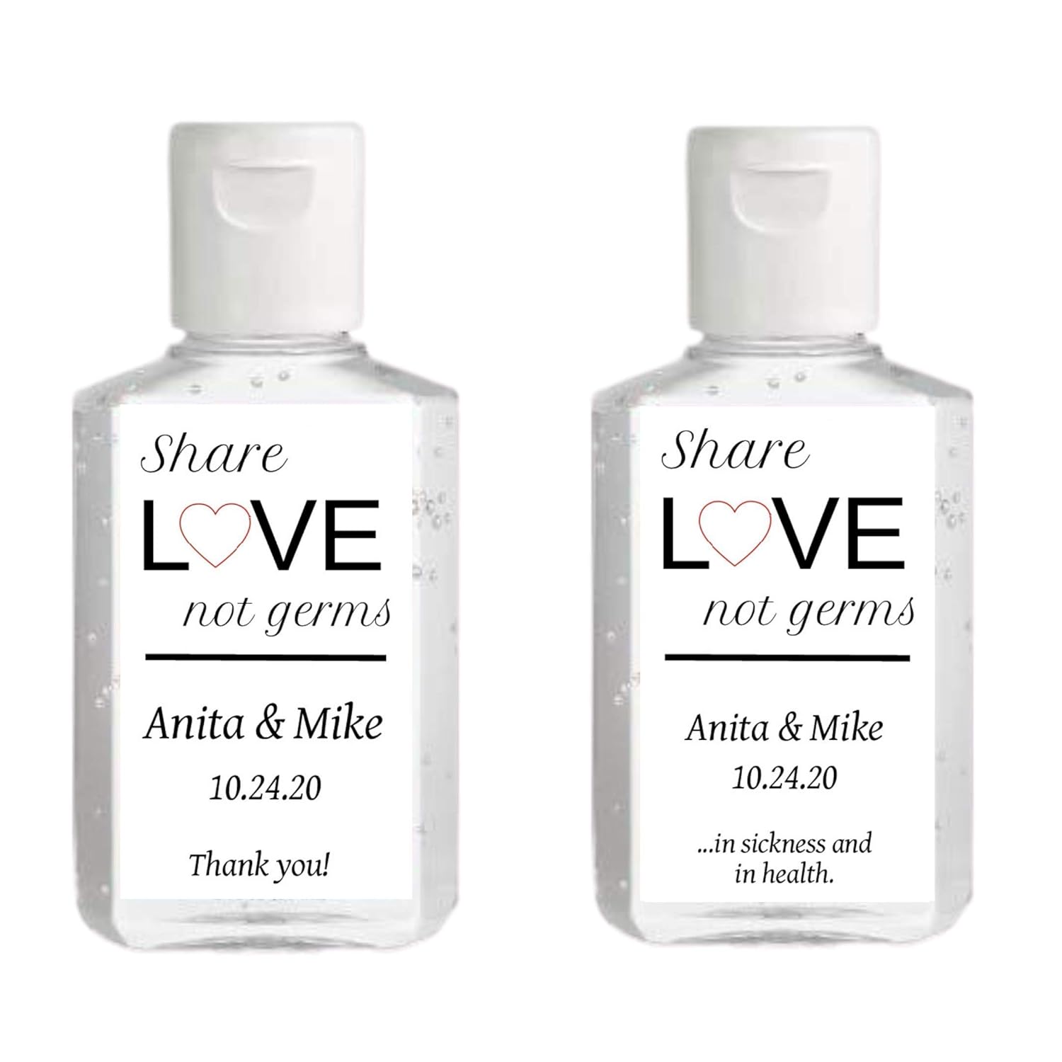 Amazon.com: Share Love Not Germs Hand Sanitizer Label | Sheet of 20 ...