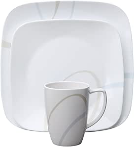 Amazon.com | Corelle Square 16-Piece Dinnerware Set, Sand and Sky ...