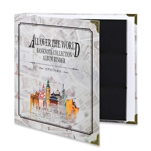 MUDOR 120 Pockets Banknote World Currency Collecting Album, Classic ...