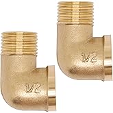 Amazon.com: Hooshing 2PCS 90 Degree Street Elbow 1/2" NPT Male to 1/2" NPT Female Brass Pipe ...