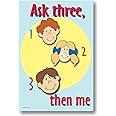 Amazon.com: Ask 3 Then Me - Classroom Motivational Poster : Home & Kitchen