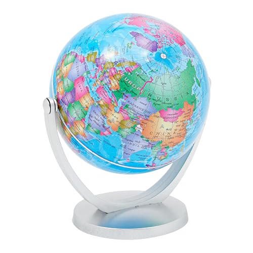 Rotating World Globe with Stand for Kids Learning, Spinning Earth Globe ...
