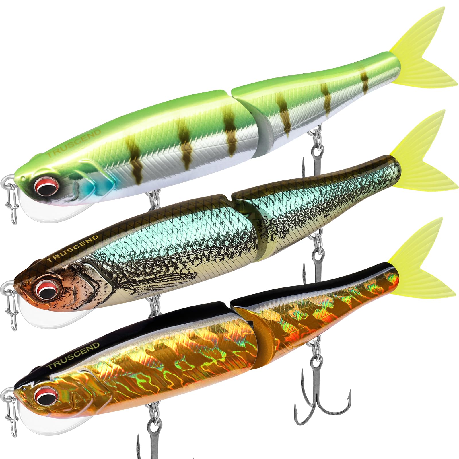 TRUSCEND Fishing Lures for Bass, Glide Baits with Vertical Tongue ...