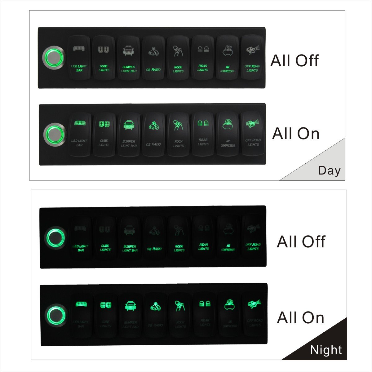 Interior Switches Voswitch Jeep Wrangler 2007-2018 JK & JKU Overhead 8 ...