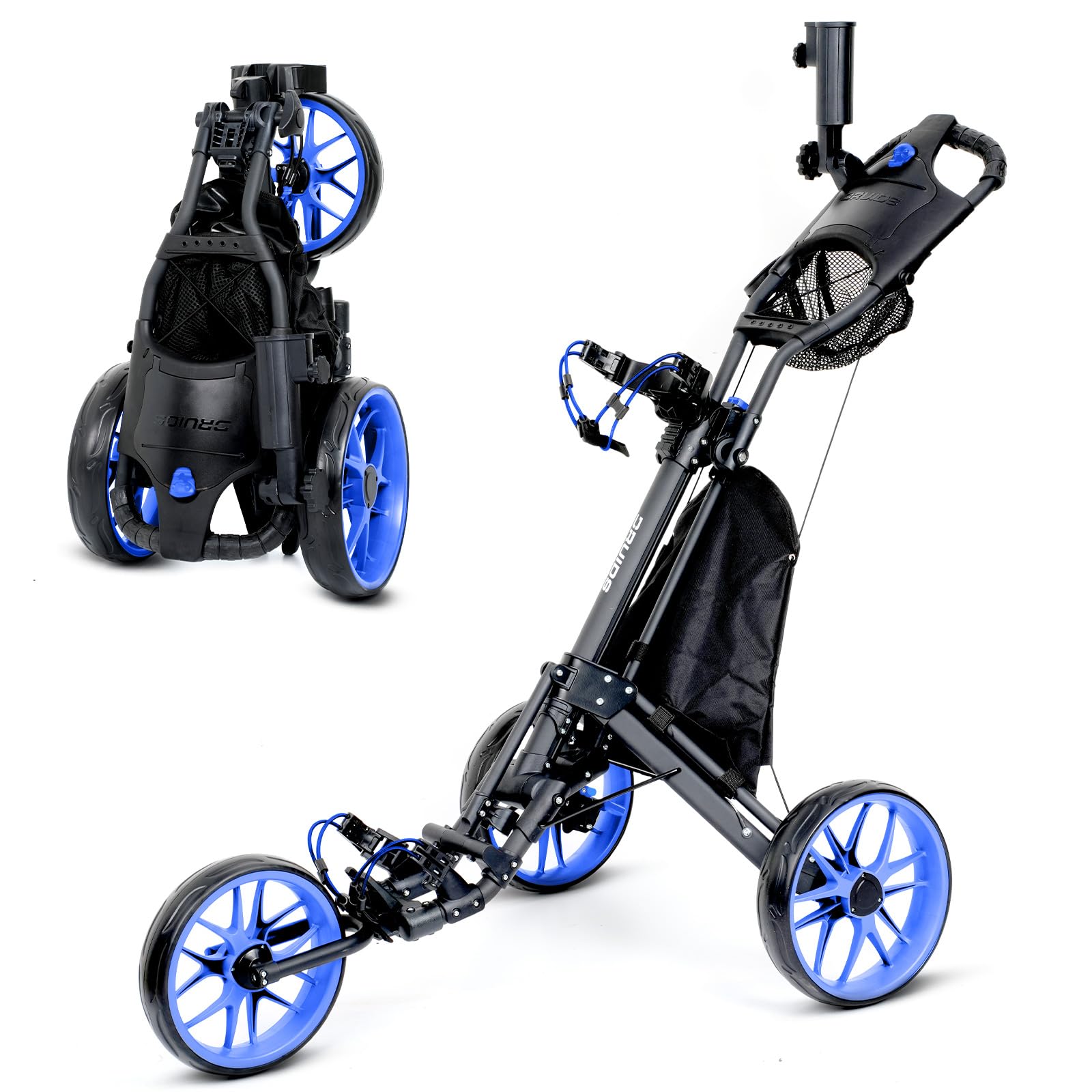 DRUIDS 3 Wheel Golf Push Cart : Lightweight Golf Walking Cart, Flat ...