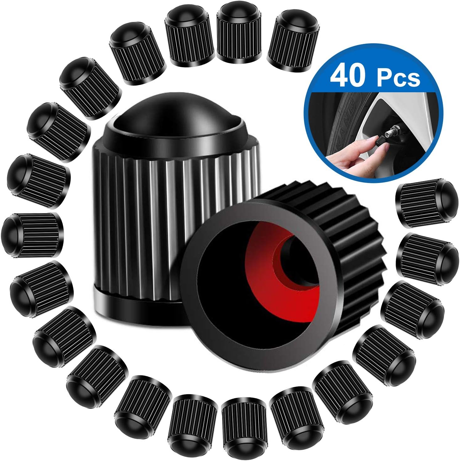 40pcs Tyre Valve Caps, Plastic Car Tyre Valve Dust Caps Universal Tire ...