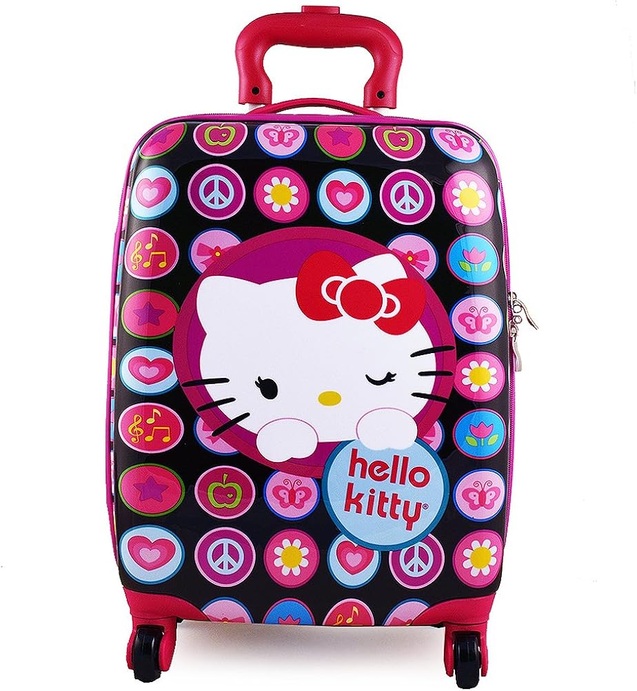 Amazon.com: Hello Kitty Deluxe Hardshell Rolling Luggage Case [Spinner ...