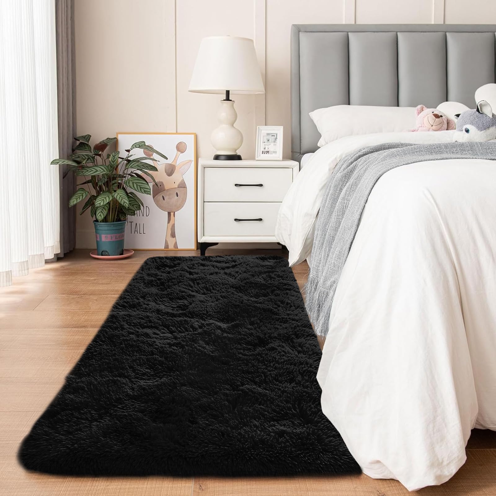 FVVRAX 2x6 ft Ultra Soft Shag Area Runner - Plush Fluffy Non-Shedding ...