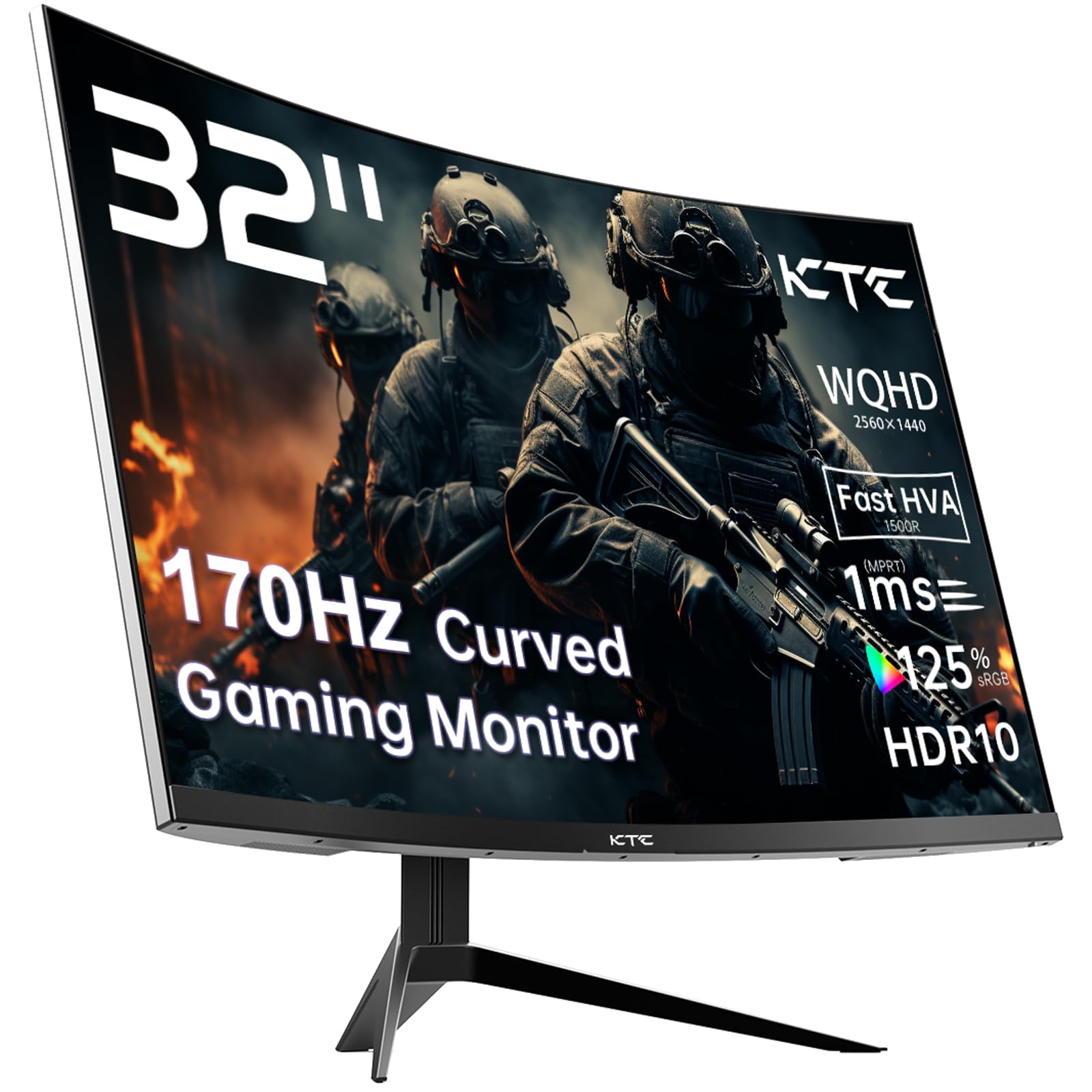 Mua KTC 32 inch Curved Gaming Monitor, 165Hz 1ms MPRT, 2K 1440P 144Hz ...