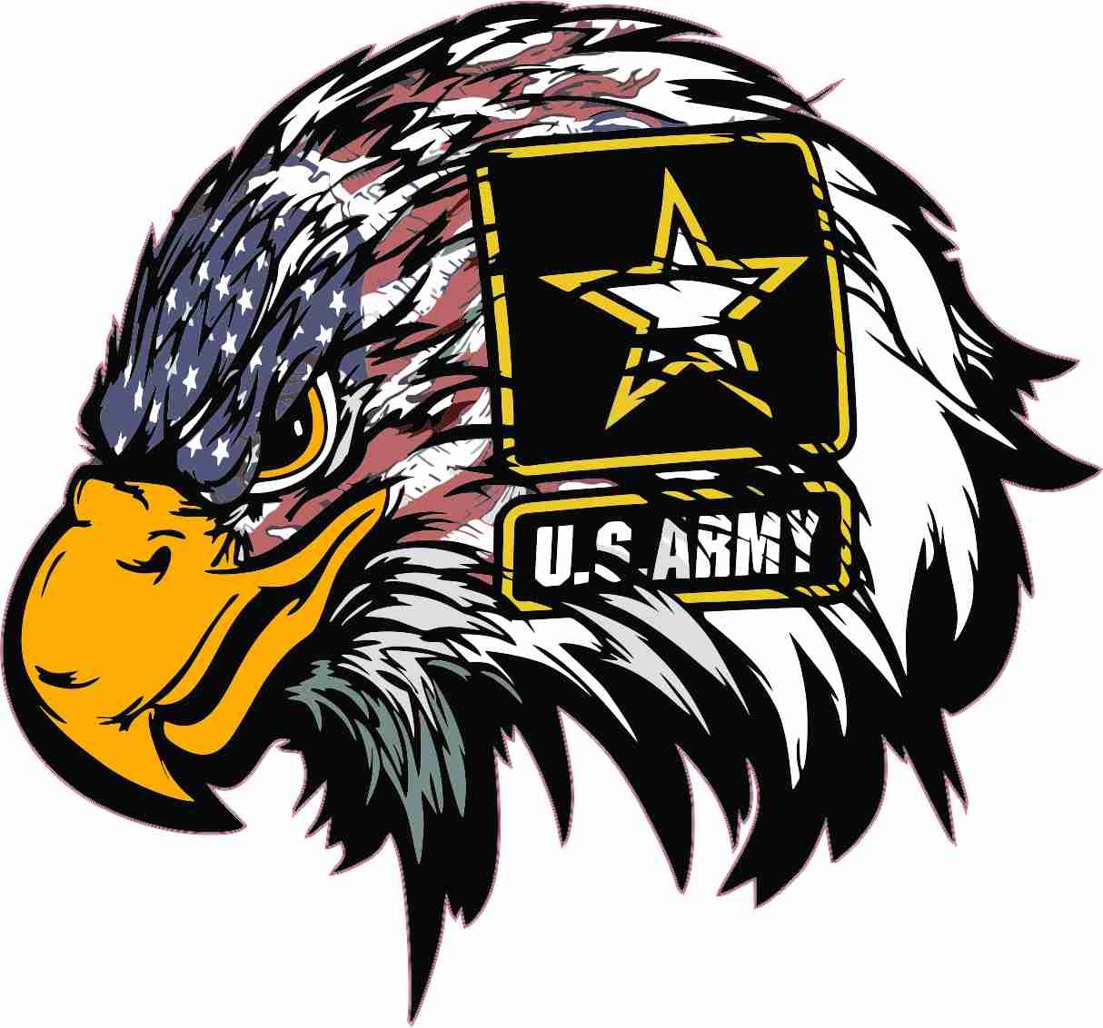 Amazon.com: Techstore stickers Patriot 003 -US Army American Flag Eagle ...